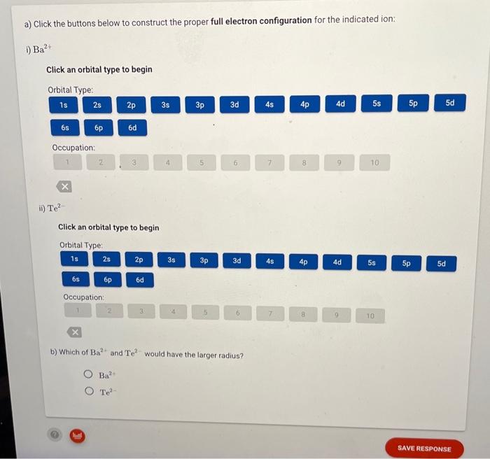 Solved Use the periodic table to determine the element | Chegg.com