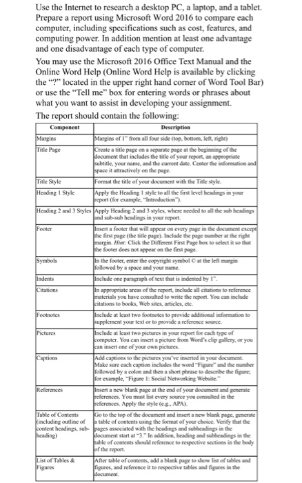 Use the Internet to research a desktop PC, a laptop, | Chegg.com