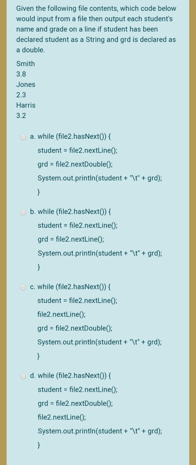 Solved Which of the following is the proper syntax to create | Chegg.com