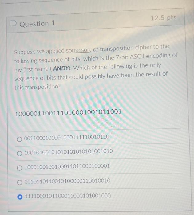 Solved Question 1 Suppose we applied some sort of | Chegg.com