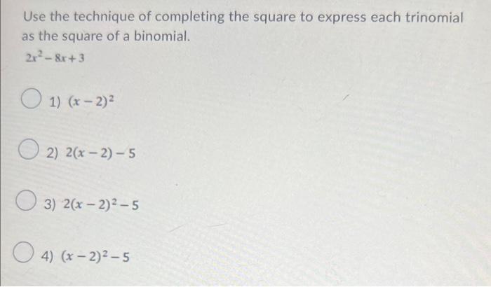 Solved Use the technique of completing the square to express | Chegg.com