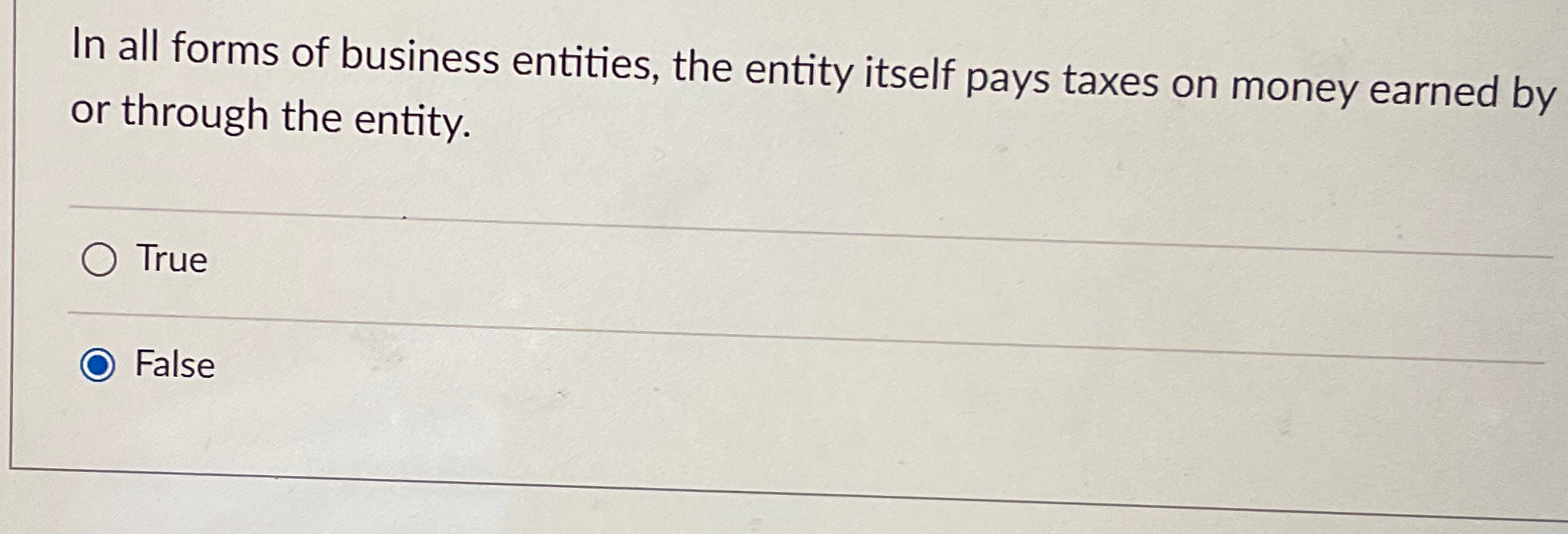 Solved In all forms of business entities, the entity itself | Chegg.com