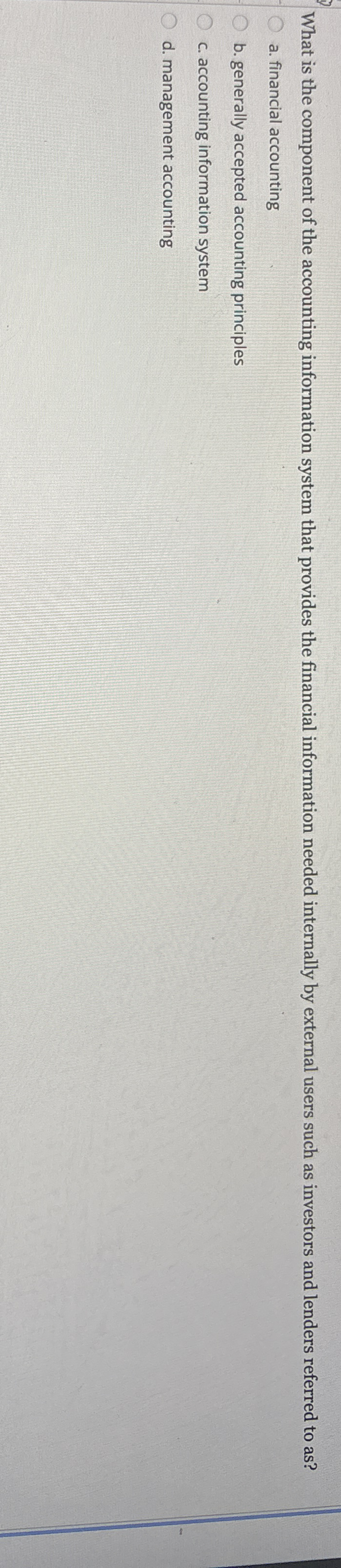 Solved What is the component of the accounting information | Chegg.com