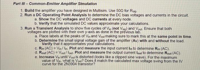 Solved (RB1 (RC CC2 v out vc 01 VCC Rsig Vn w 500 CC1 HH 두 | Chegg.com