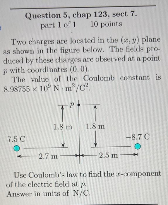 Solved Question 5, chap 123, sect 7. part 1 of 10 points Two | Chegg.com