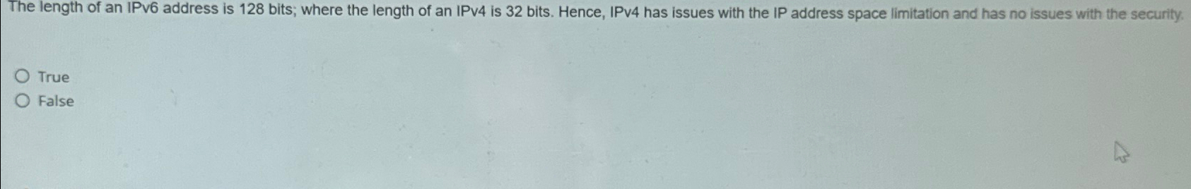 Solved The length of an IPv6 ﻿address is 128 ﻿bits; where | Chegg.com