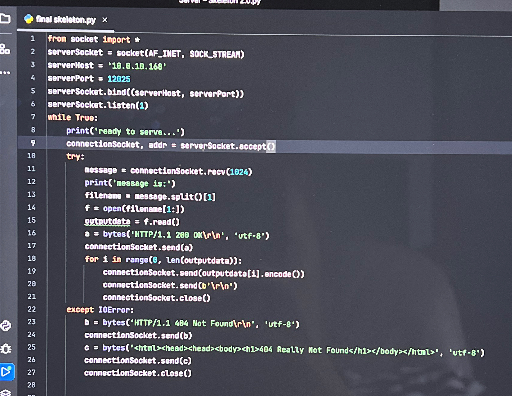 Solved Im trying to create a web server on pycharm to | Chegg.com
