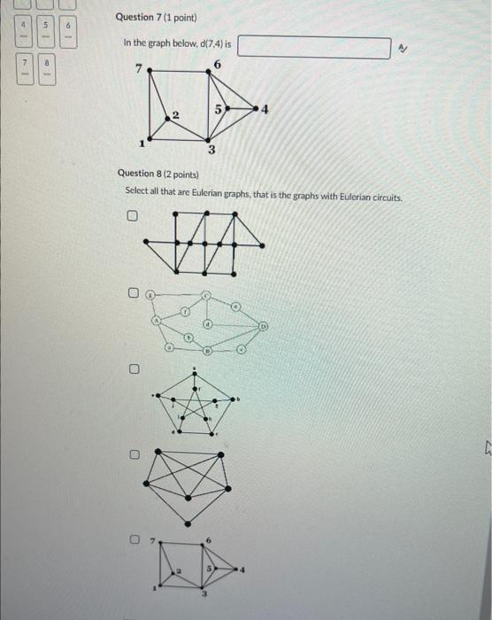 Solved Question 8 ( 2 points) Select all that are Eulerian | Chegg.com