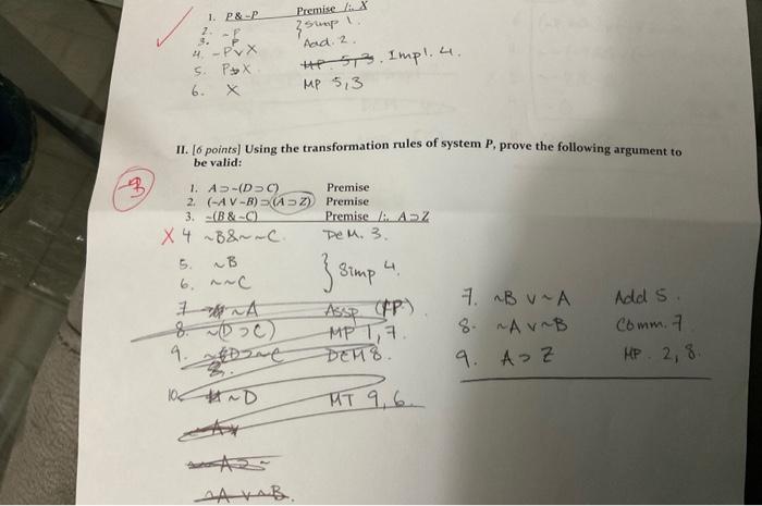 Solved II. [ 6 points] Using the transformation rules of | Chegg.com