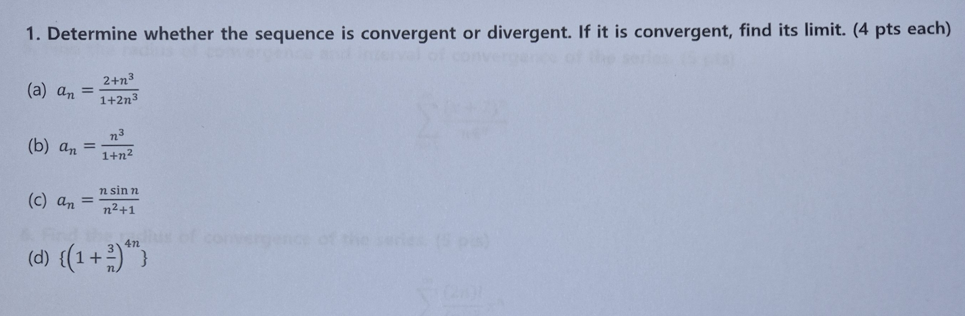 Solved Determine whether the sequence is convergent or | Chegg.com