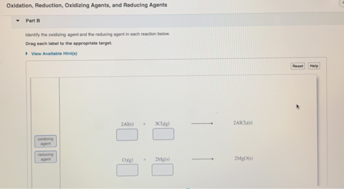 Solved Oxidation, Reduction, Oxidizing Agents, and Reducing | Chegg.com