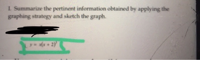 Solved 1. Summarize the pertinent information obtained by | Chegg.com