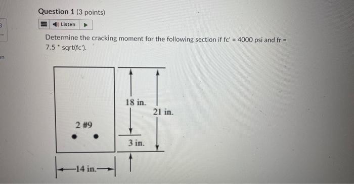 Solved Determine the cracking moment for the following | Chegg.com