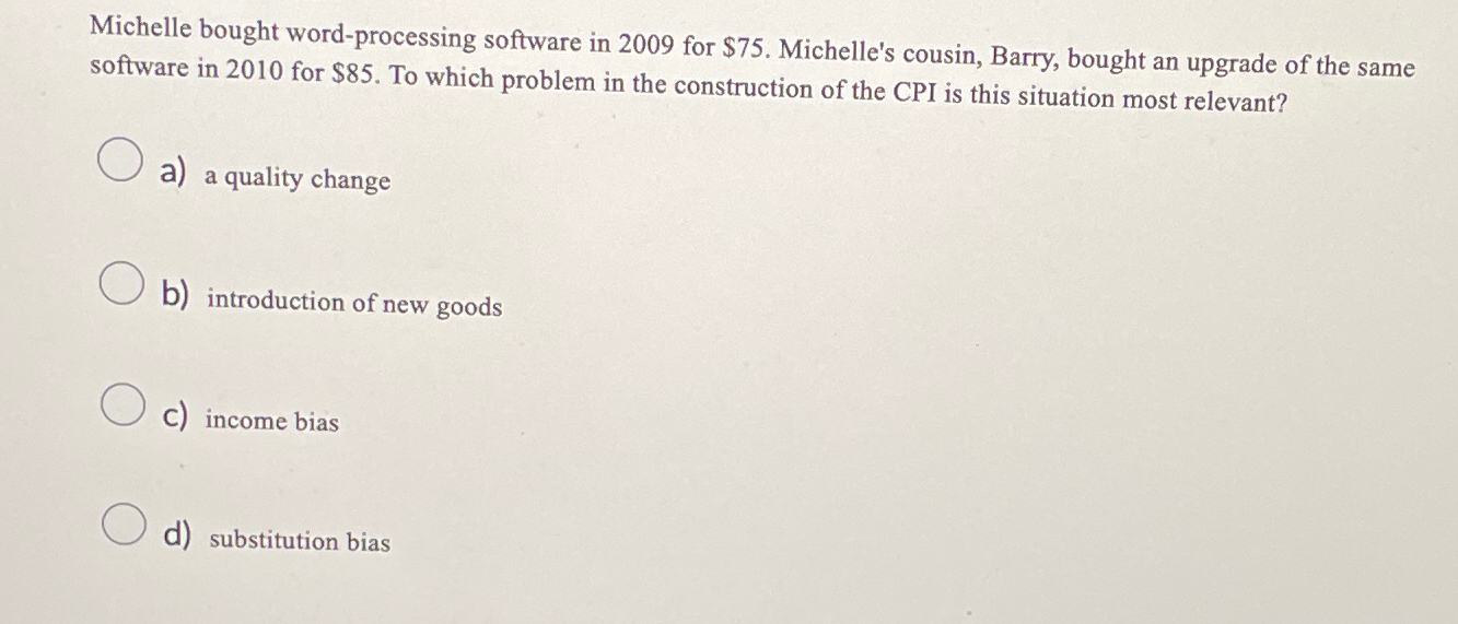 Solved Michelle bought word-processing software in 2009 ﻿for | Chegg.com
