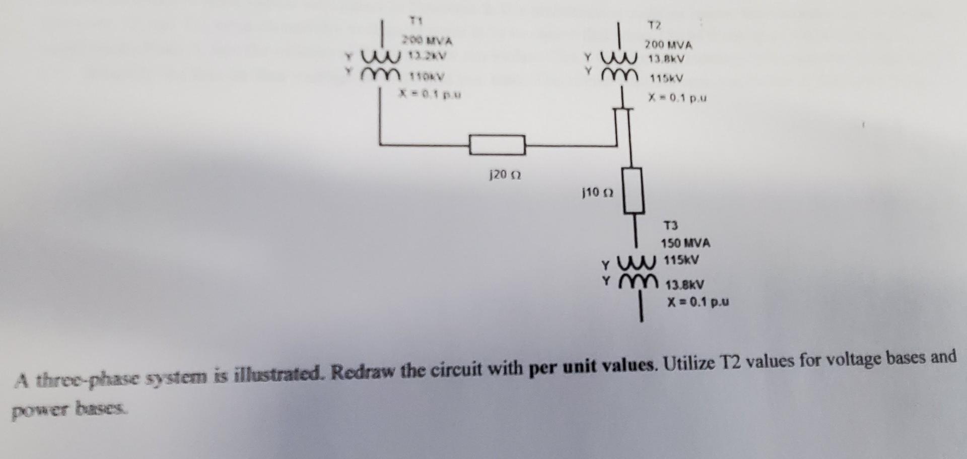 Solved A three-phase system is illustrated. Redraw the | Chegg.com