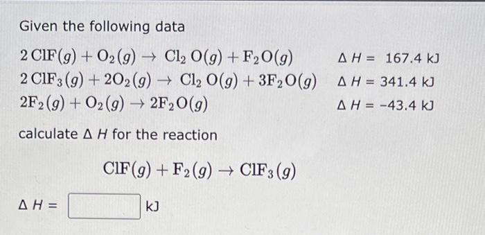 Solved Given the following data | Chegg.com