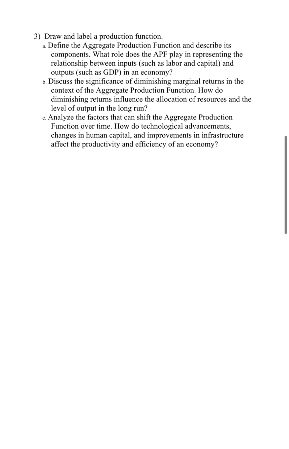 Solved Draw and label a production function.a. ﻿Define the | Chegg.com