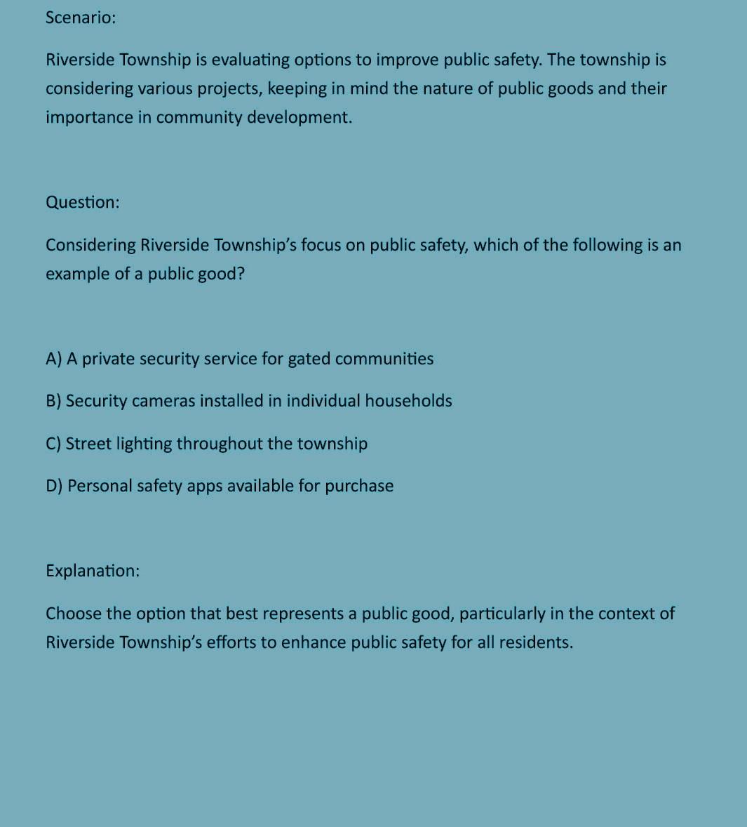 Solved Scenario: Riverside Township is evaluating options to | Chegg.com