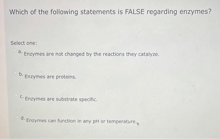 Solved Which of the following statements is FALSE regarding | Chegg.com