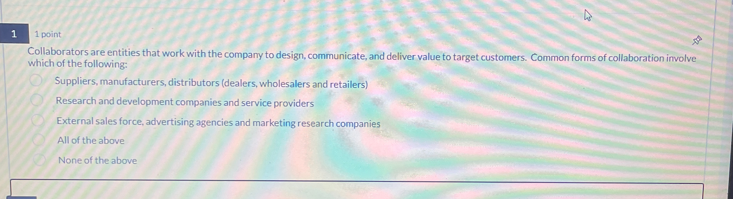 Solved 11 ﻿pointCollaborators are entities that work with | Chegg.com