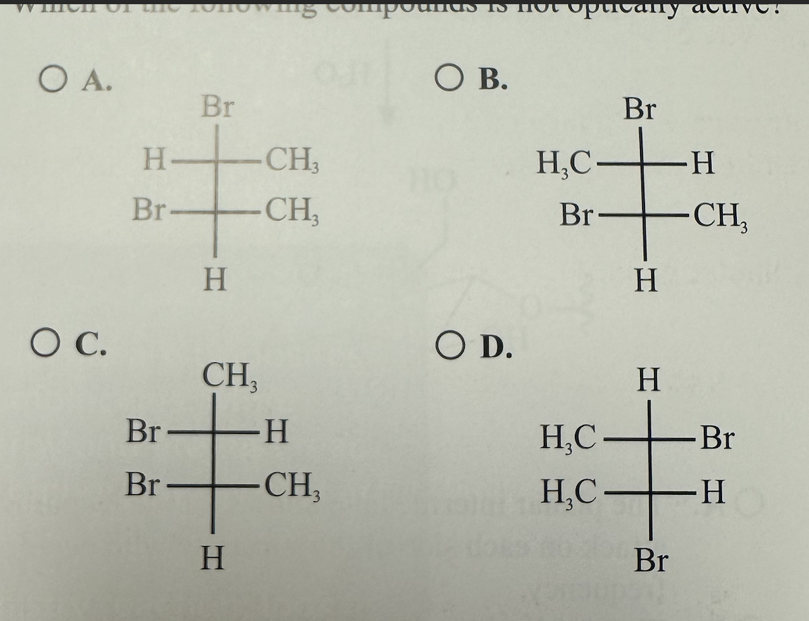 Solved Which of the following are optically inactive. the | Chegg.com
