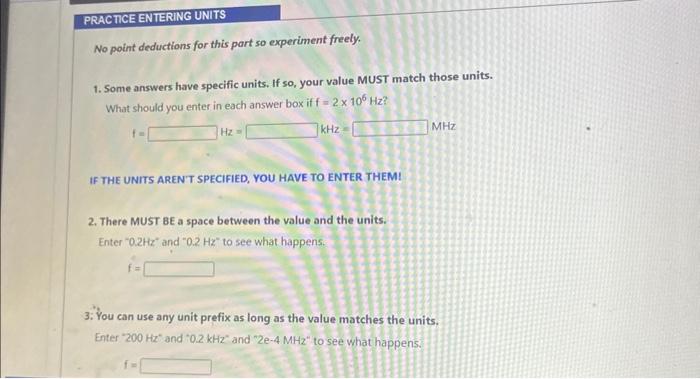 Solved No point deductions for this part so experiment | Chegg.com