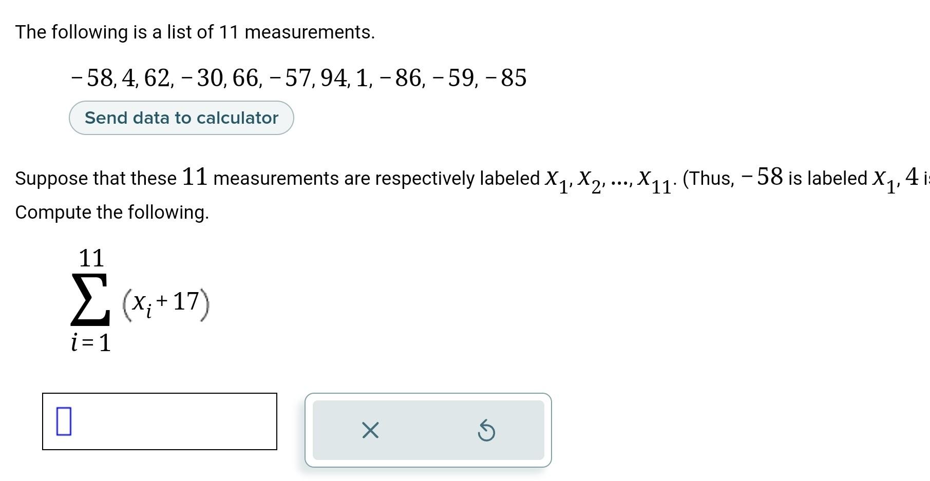 Solved The following is a list of 11 measurements. | Chegg.com