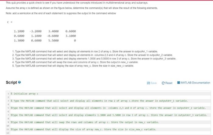 Solved My Solutions MATLAB as Simultaneous Equation Solver | Chegg.com