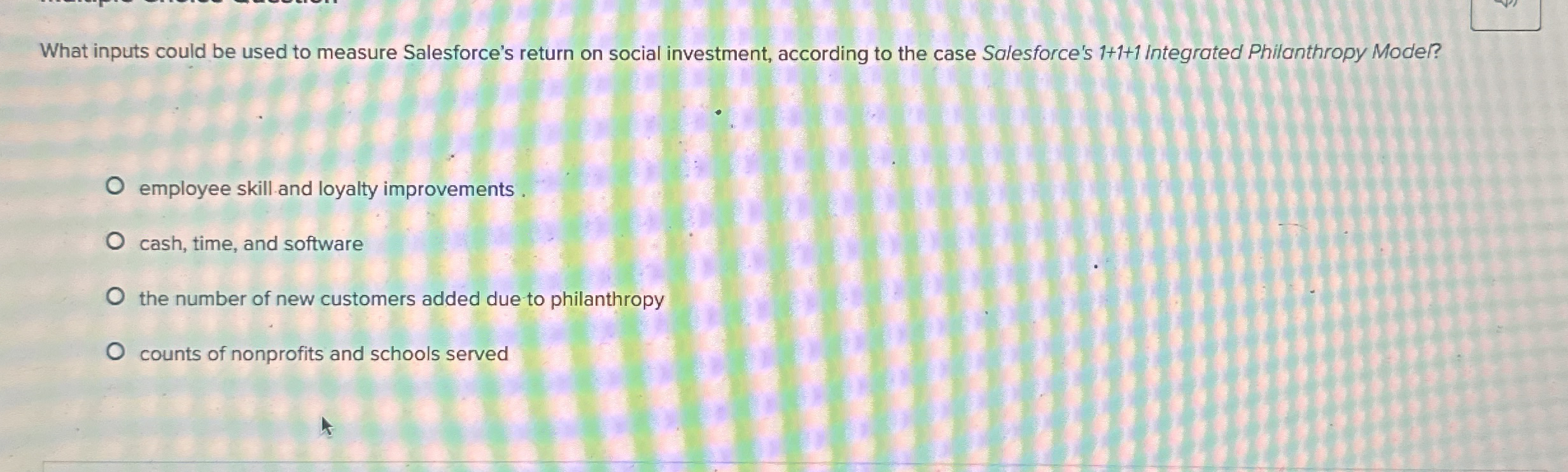 Solved What inputs could be used to measure Salesforce's | Chegg.com