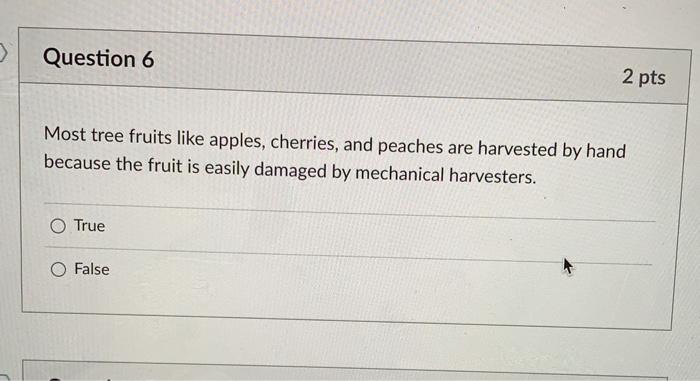 Solved Most tree fruits like apples, cherries, and peaches | Chegg.com