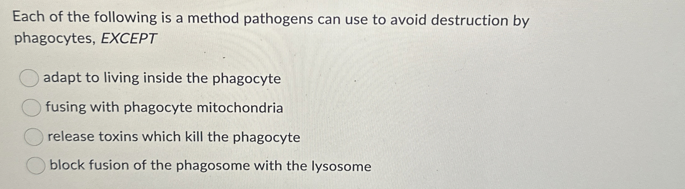 High Quality SOLUTION Each of the following is a method pathogens can use | Chegg.com