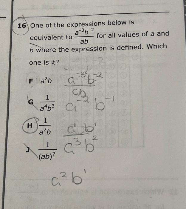 Solved 16 One of the expressions below is equivalent to | Chegg.com