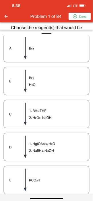 Solved Choose the reagent(s) that would be most likely to | Chegg.com