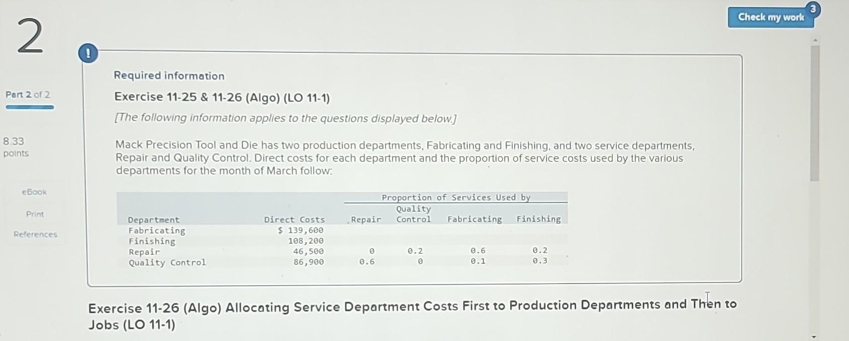 Solved Required informetion Exercise 11-25 \& 11-26 (Algo) | Chegg.com