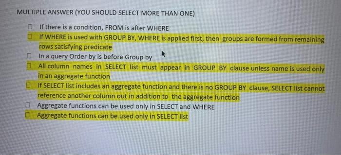 Solved MULTIPLE ANSWER (YOU SHOULD SELECT MORE THAN ONE) If | Chegg.com