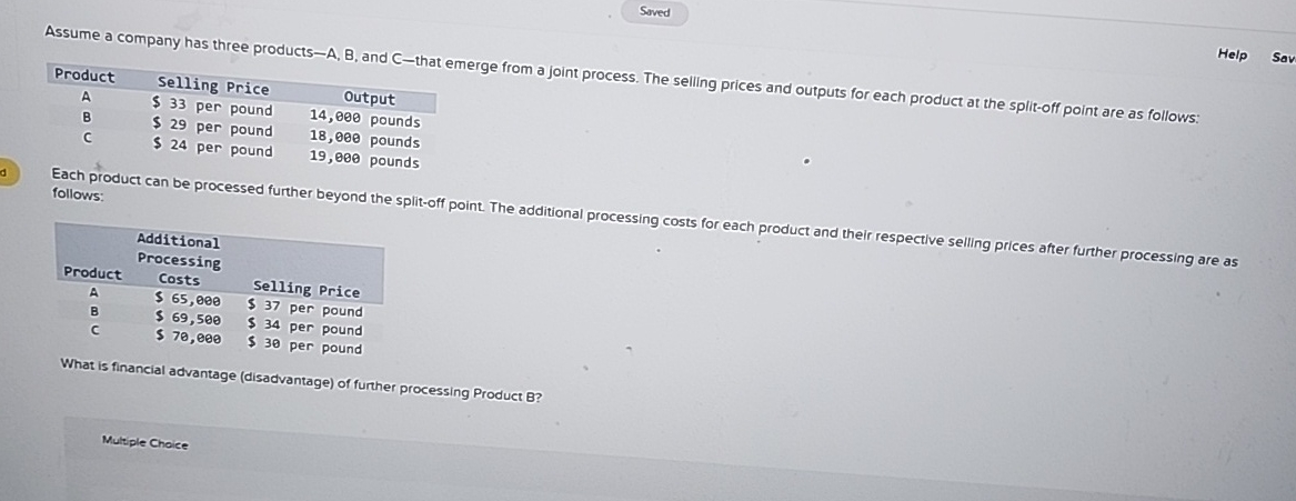 Solved Assume a company has three products-A, ﻿B, ﻿and | Chegg.com