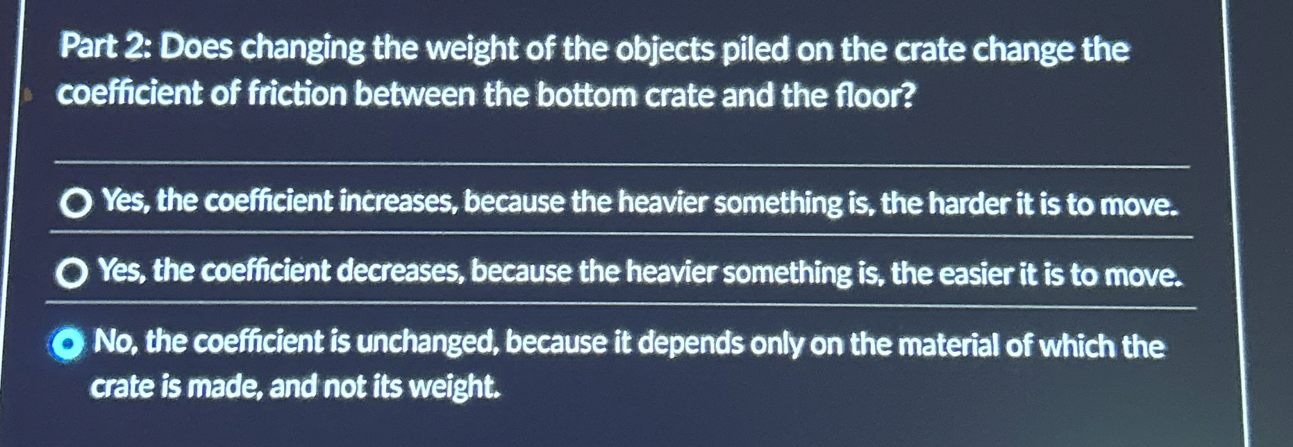 Solved Part 2: Does changing the weight of the objects piled | Chegg.com
