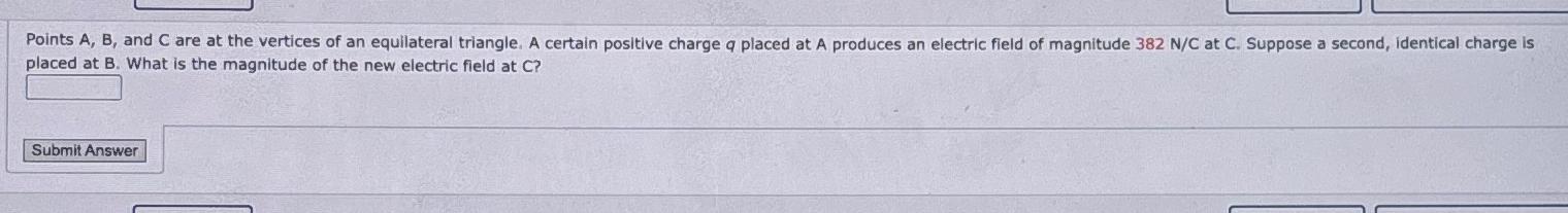 Solved Points A, ﻿B, ﻿and C are at the vertices of an | Chegg.com