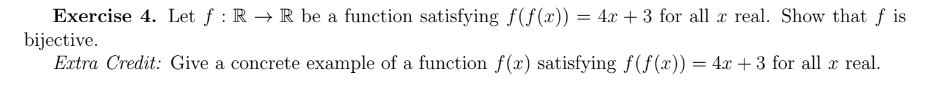 Solved Exercise 4. ﻿Let f:R→R ﻿be a function satisfying | Chegg.com