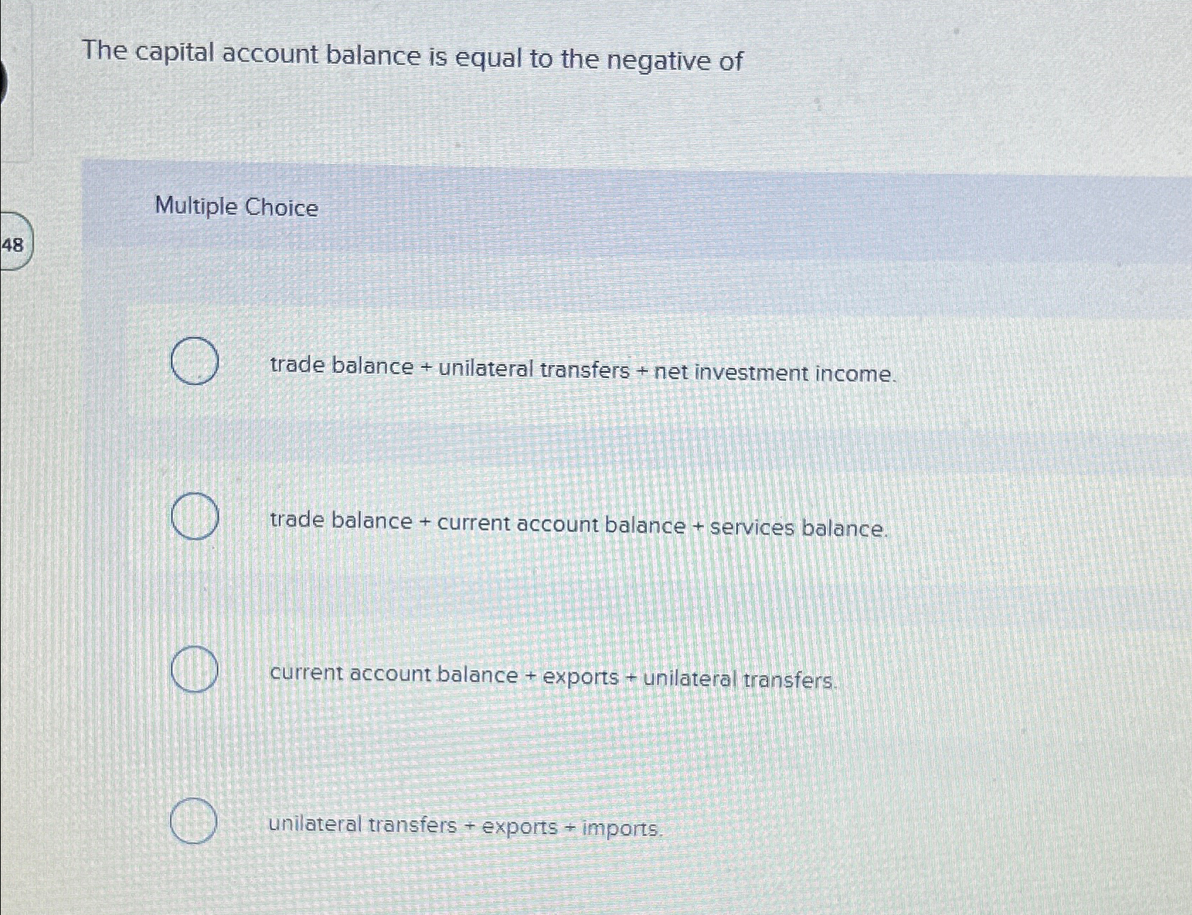 Solved The capital account balance is equal to the negative | Chegg.com