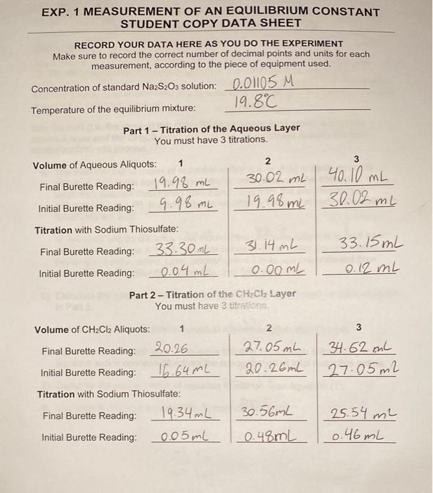 Using your own lab-obtained data, what was your | Chegg.com