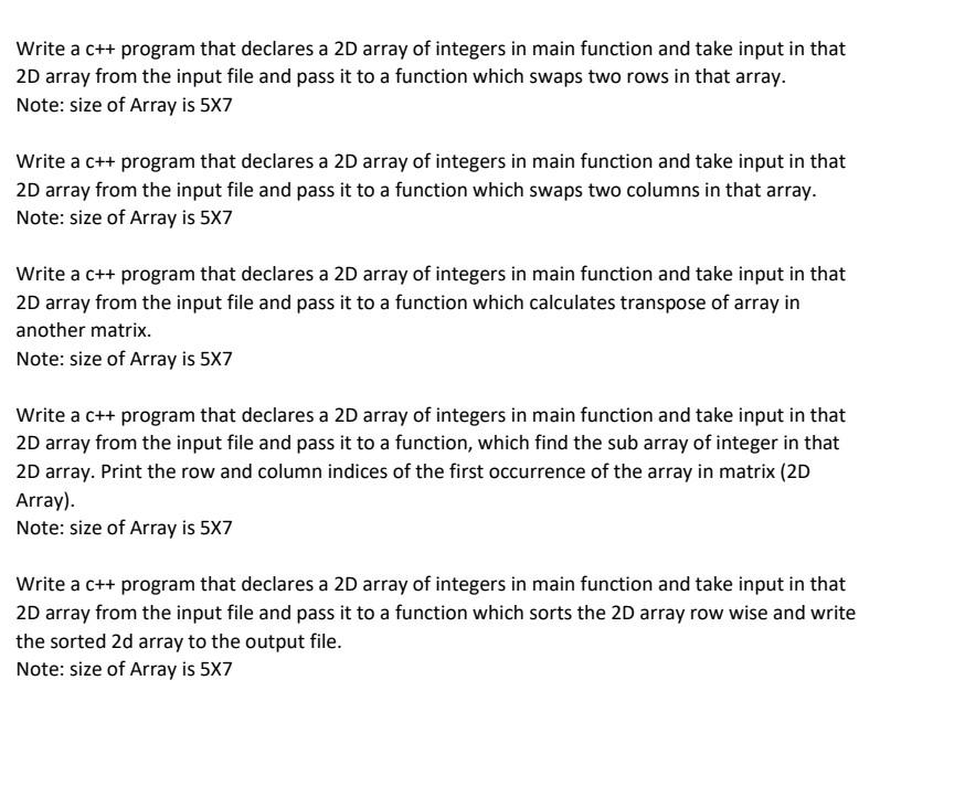Solved Write A C Program That Declares A 2d Array Of 0561
