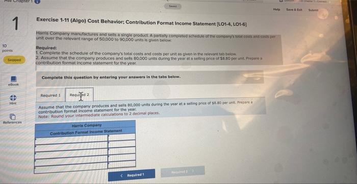 Solved Exercise 1-11 (Algo) Cost Behavior; Contribution | Chegg.com
