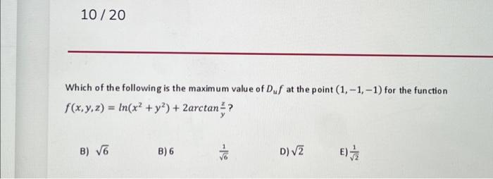 Solved Which of the following is the maximum value of Duf at | Chegg.com
