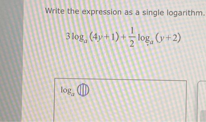 Write the expression as a single logarithm. | Chegg.com
