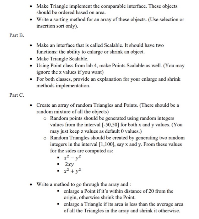 Part A. • Write out the Triangle class from: Triangle | Chegg.com