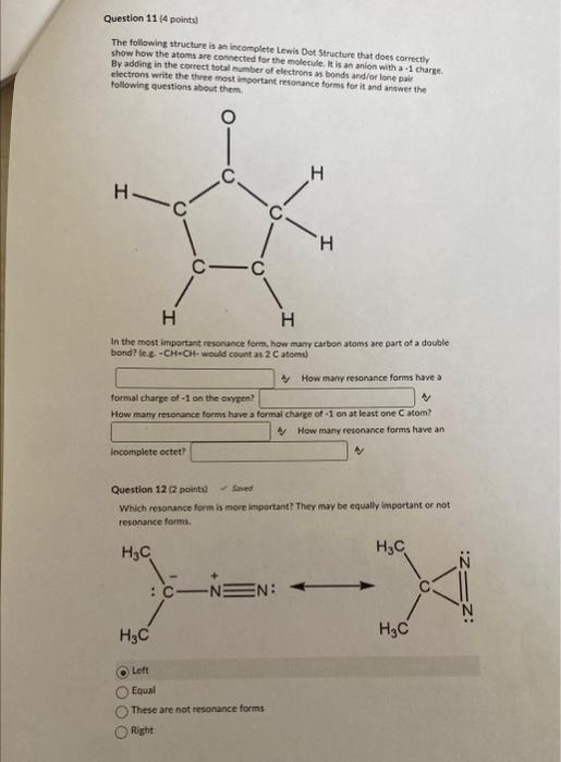 Solved The following structure is an incomplete Lewis Dot | Chegg.com
