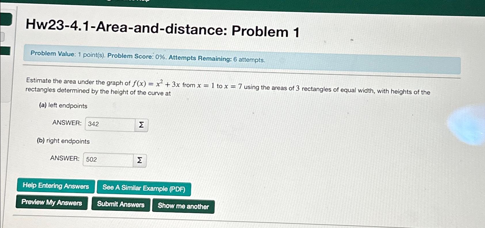 Solved Hw23-4.1-Area-and-distance: Problem 1Problem Value: 1 | Chegg.com