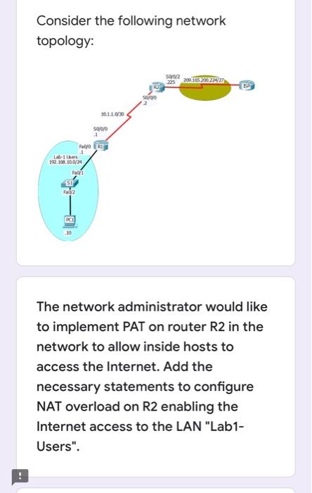 Solved Consider the following network topology 5002 | Chegg.com