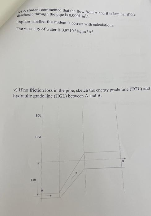Solved Q3) A section of a pipe transporting water is shown | Chegg.com